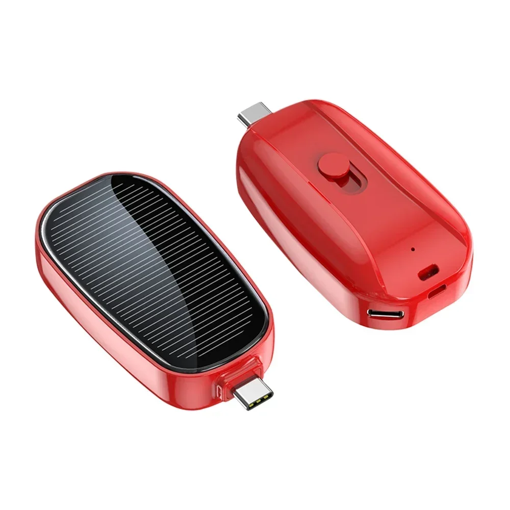 Solar Power Bank Keychain — Compact 1200mAh Emergency Charger ...